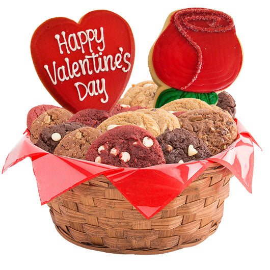 Valentine’s Day Cookies | Roses Cookie Basket | Cookies by Design
